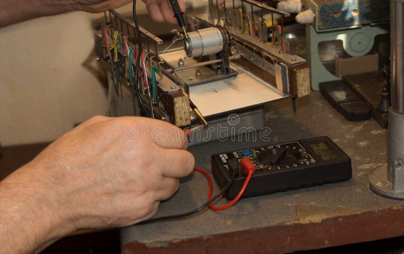 Close Up Working with Project Using Tester Device Stock Image - Image ...