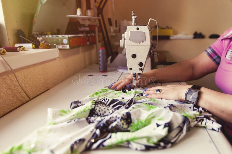 Close-up of Working Sewing Machine Stock Photo - Image of craft ...