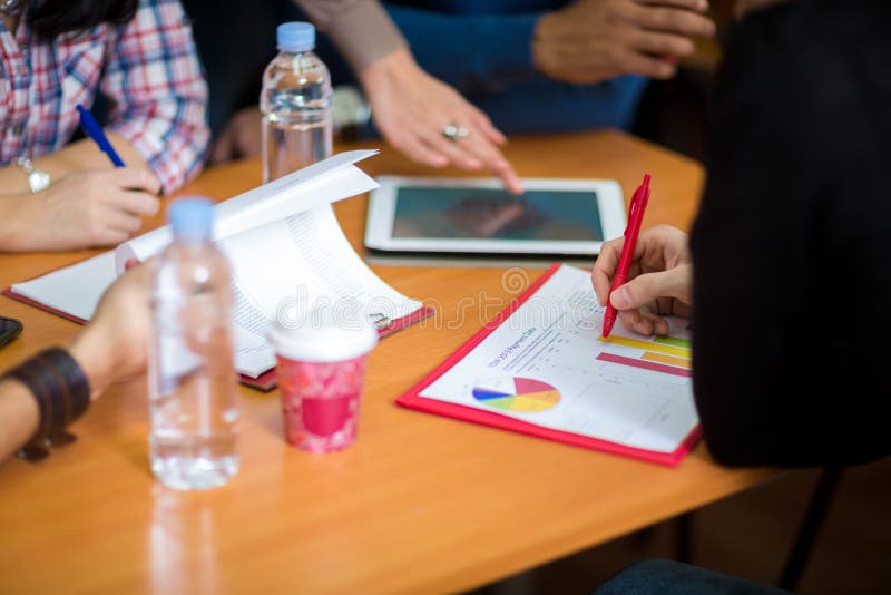 Close Up of Working Table with Chart Stock Image - Image of data ...