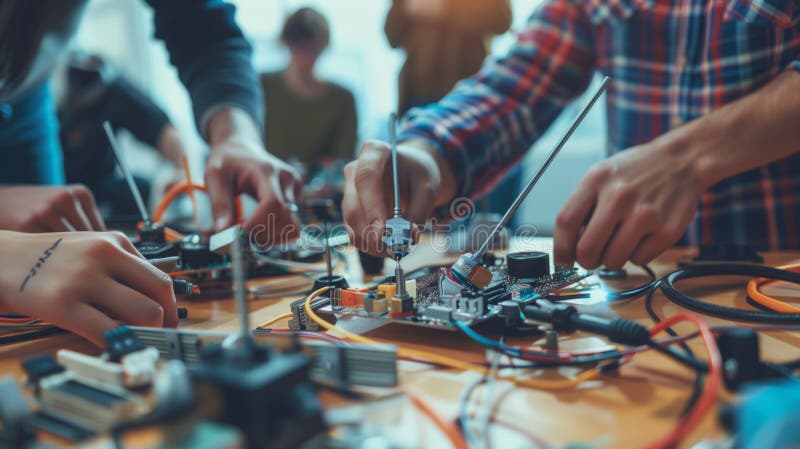 Close-up of Working on a Technical Project: Engineering, Technology ...