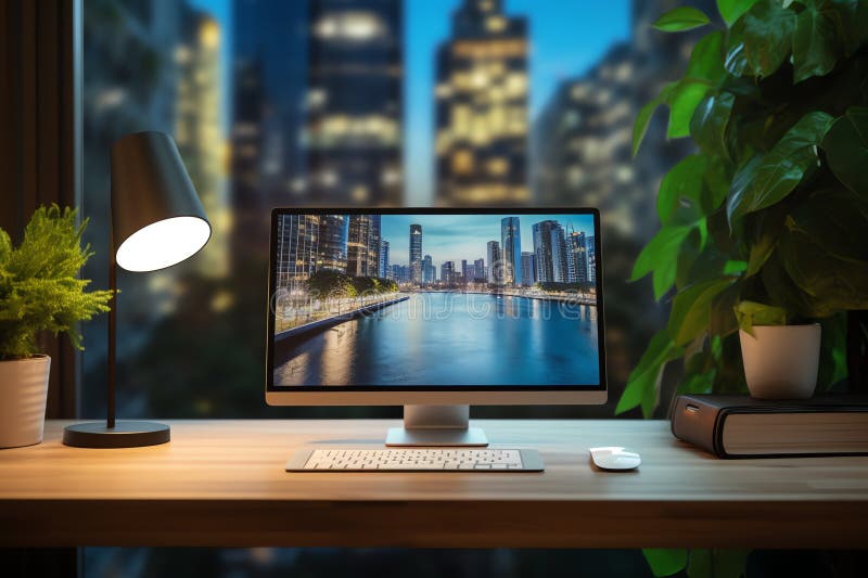 Close Up Workstation Desktop Work Office Background Stock Photo - Image ...