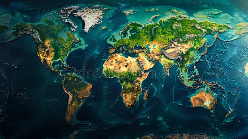 A Close Up of the World Map Stock Image - Image of world, surface ...