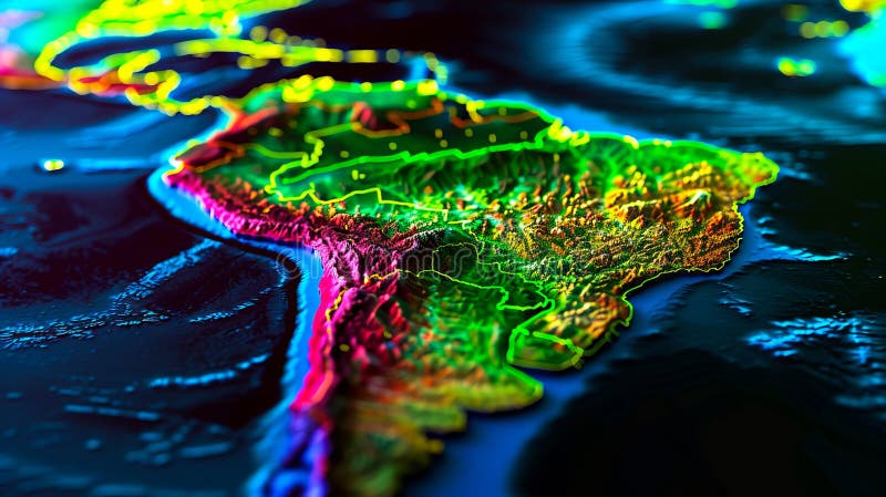 A Close Up of the World Map with Bright Colors Stock Image - Image of ...