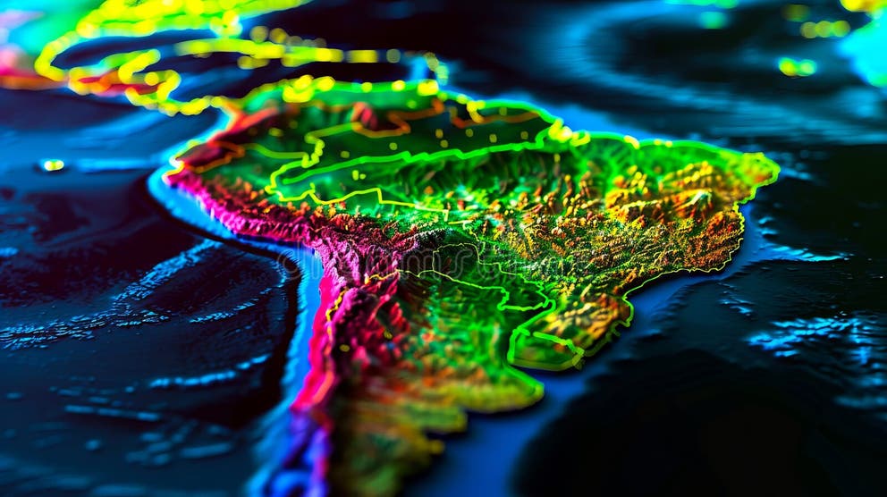 A Close Up of the World Map with Bright Colors Stock Image - Image of ...