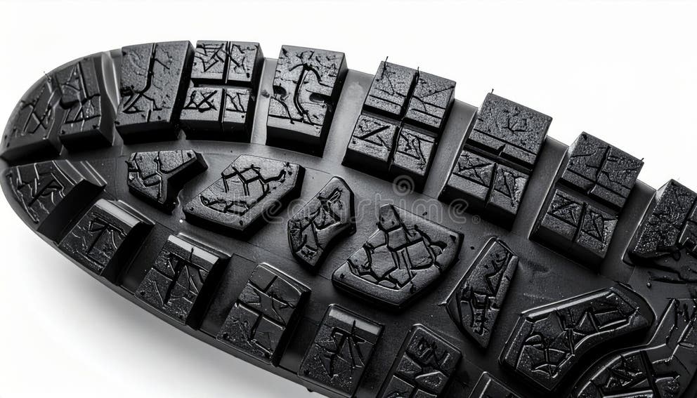Close-up of Worn Black Rubber Shoe Sole with Geometric Pattern Stock ...