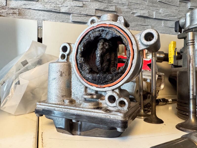 Close-up of a Worn Car Engine Part in a Workshop Setting Editorial ...