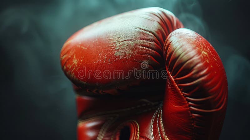 Close-up of a Worn-out Red Boxing Glove Stock Image - Image of sport ...