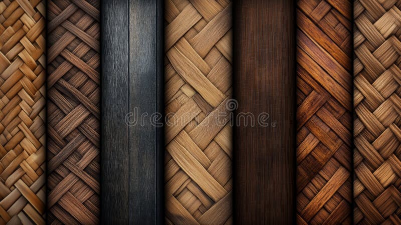 Close Up of Woven Bamboo Textures in Different Patterns and Colors ...