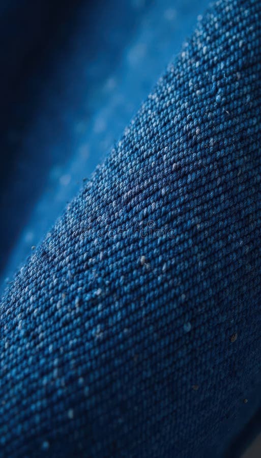 Close Up of Woven Blue Denim, Showing Texture and Threads , Close Up ...