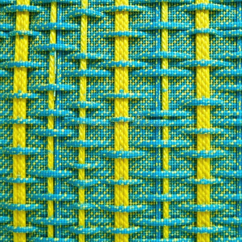 Close Up of Woven Blue and Yellow Picnic Basket Pattern, Element ...