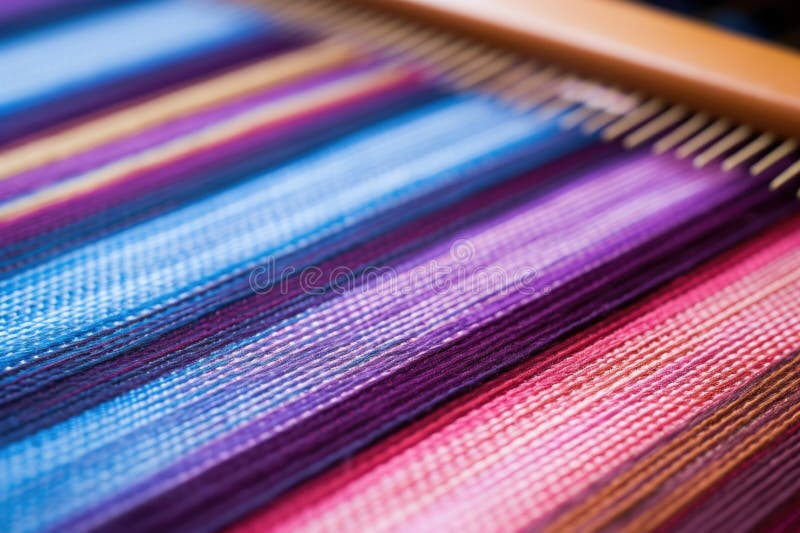 Close-up of Woven Fabric on a Loom Stock Illustration - Illustration of ...