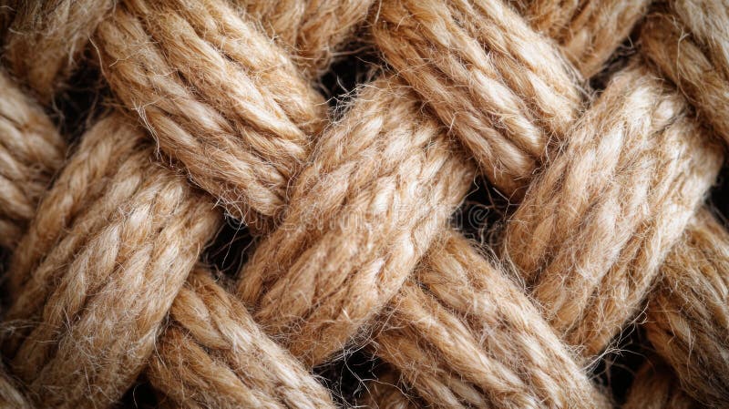 Close Up Woven Light Brown Hemp Rope Texture Stock Illustration ...