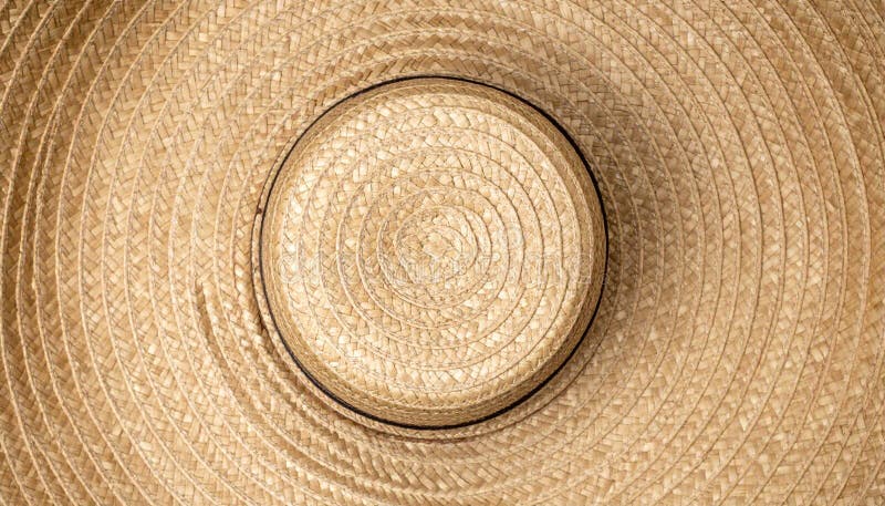 Close Up of Woven Straw Hat with Circular Pattern and Delicate Texture ...