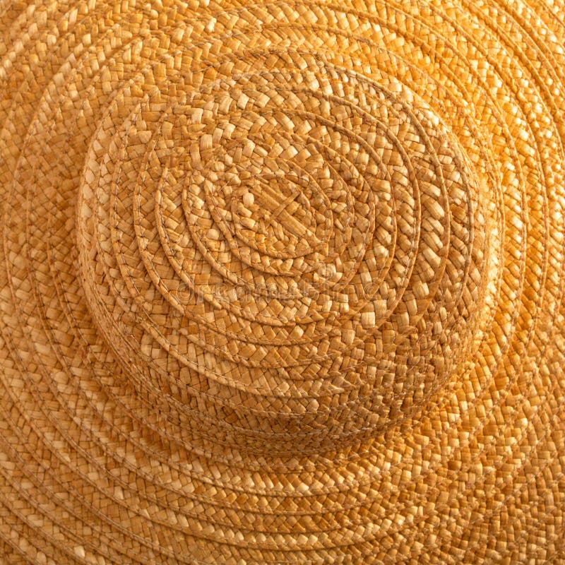 Close Up Woven Straw Hat in Natural Beige Colors with Spiral Pattern ...