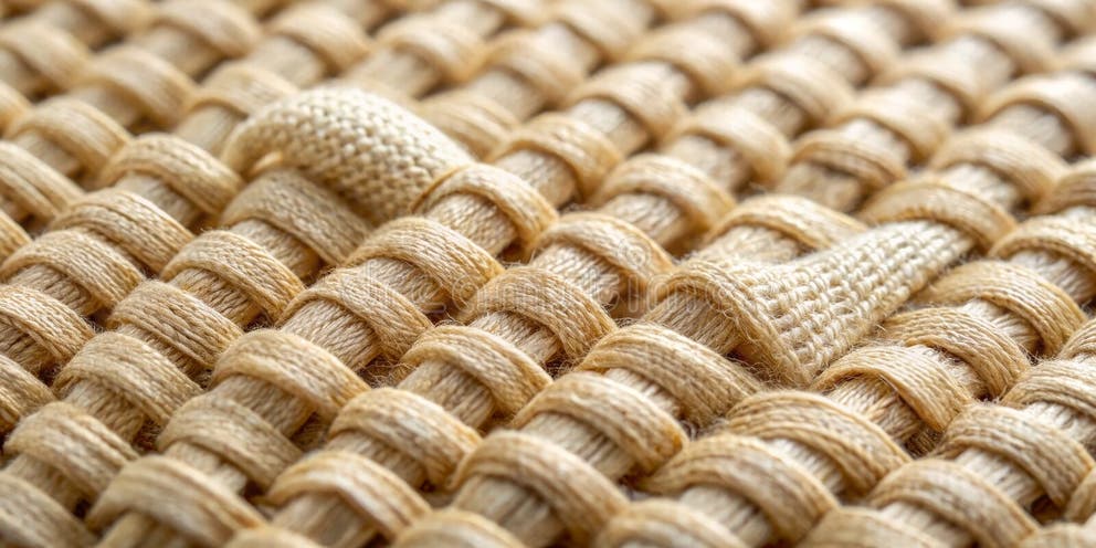 Close-Up Woven Texture Beige Rope Braid Stock Illustration ...