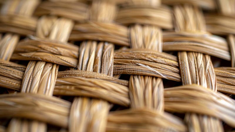 Close-up of Woven Wicker Texture, Natural Fiber Pattern. Craftsmanship ...