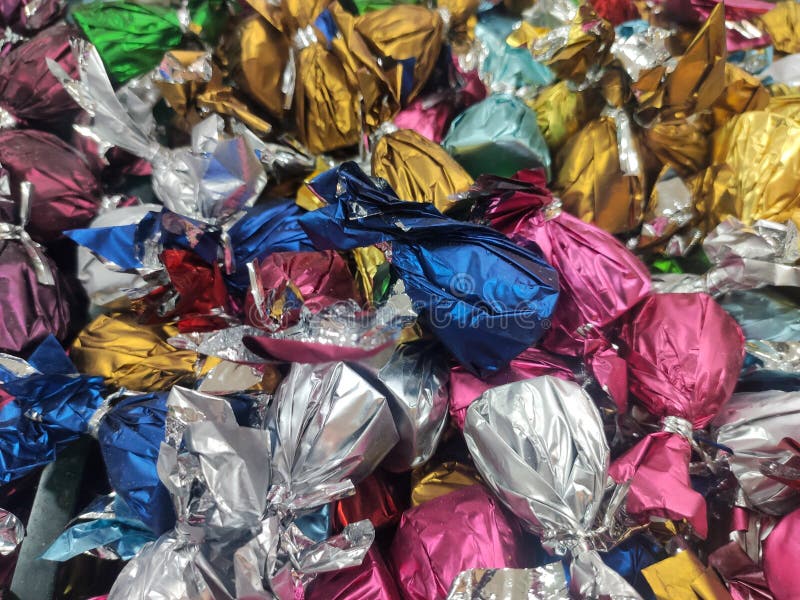 A Close Up of Wrapped Chocolate Stock Photo - Image of sweet, dessert ...