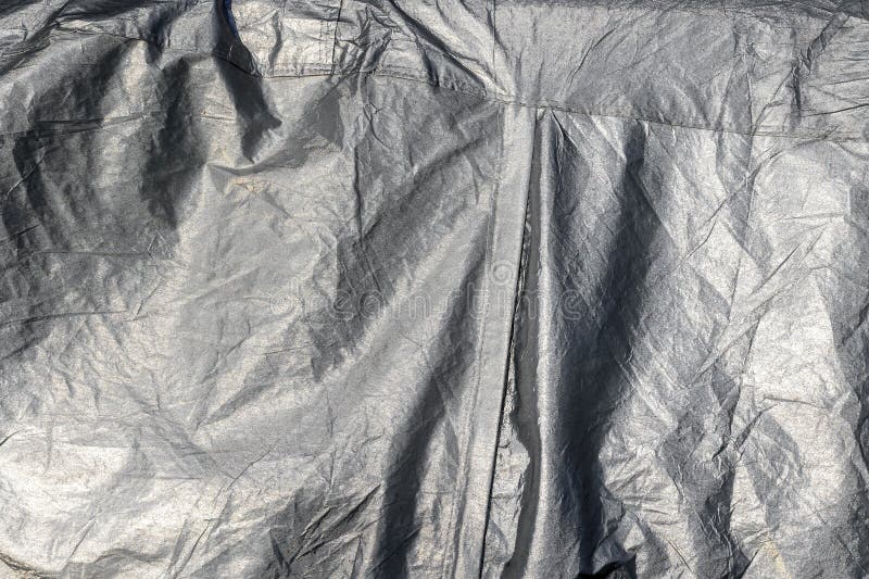 Close-up of Wrinkled Gray Fabric Texture in Sunlight Stock Photo ...