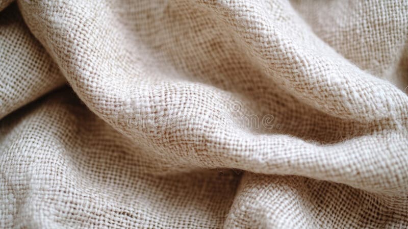 Close-up of a Wrinkled Natural Linen Fabric Stock Illustration ...