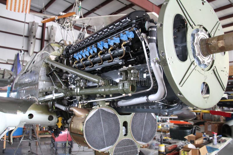 V12 Aircraft Engine stock photo. Image of transport - 165399642