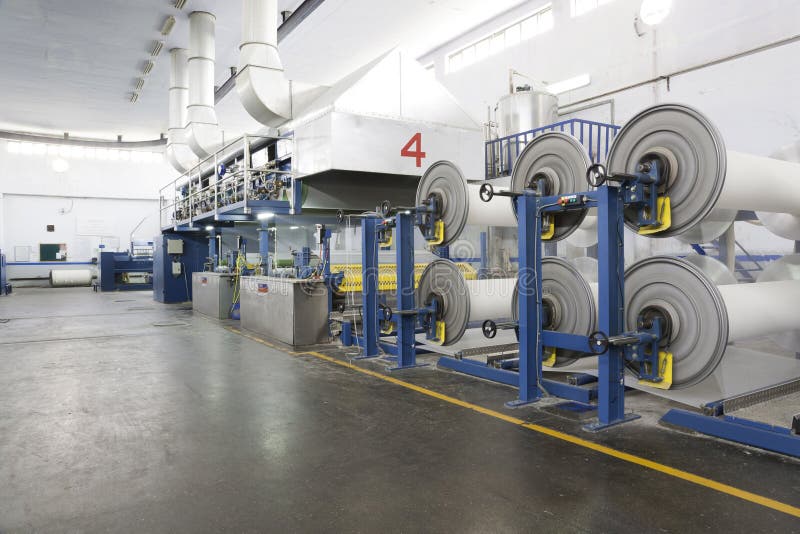 Warping Machine in a Textile Weaving Factory Stock Photo - Image of ...
