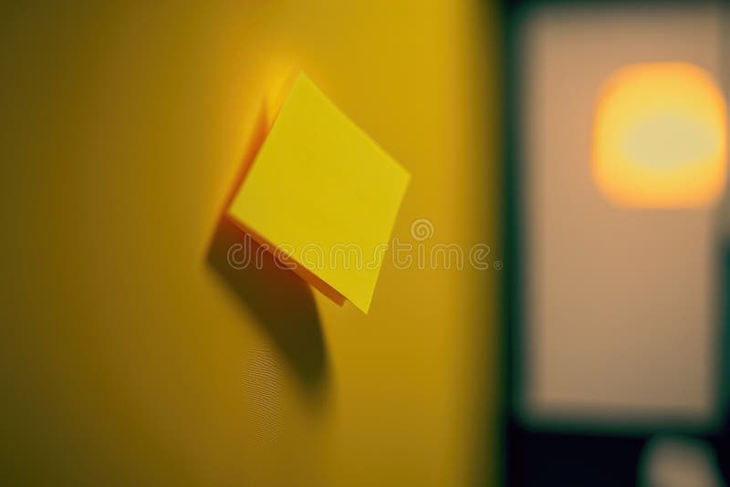 Close-up of a Yellow Adhesive Sticker on Yellow Wall, Ai Generated ...