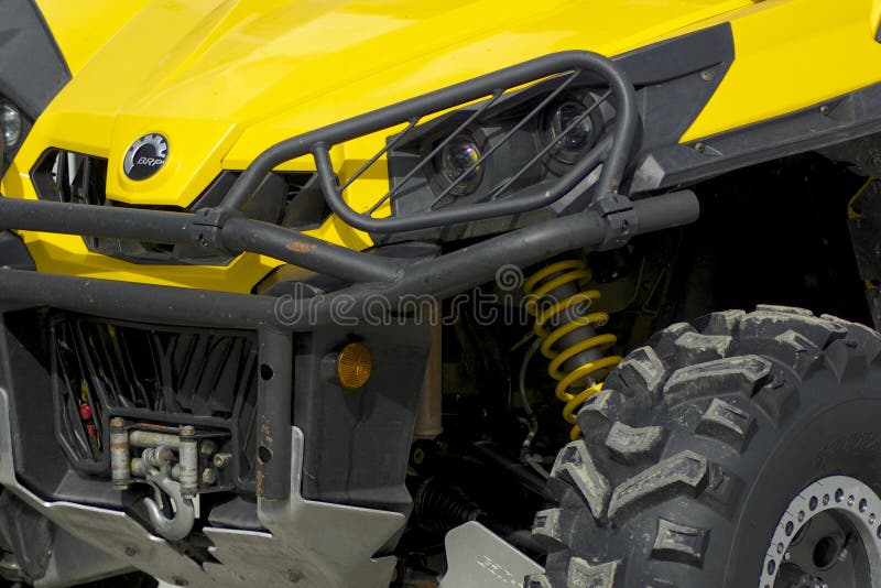 Close-up of the yellow ATV editorial photo. Image of commader - 39669526