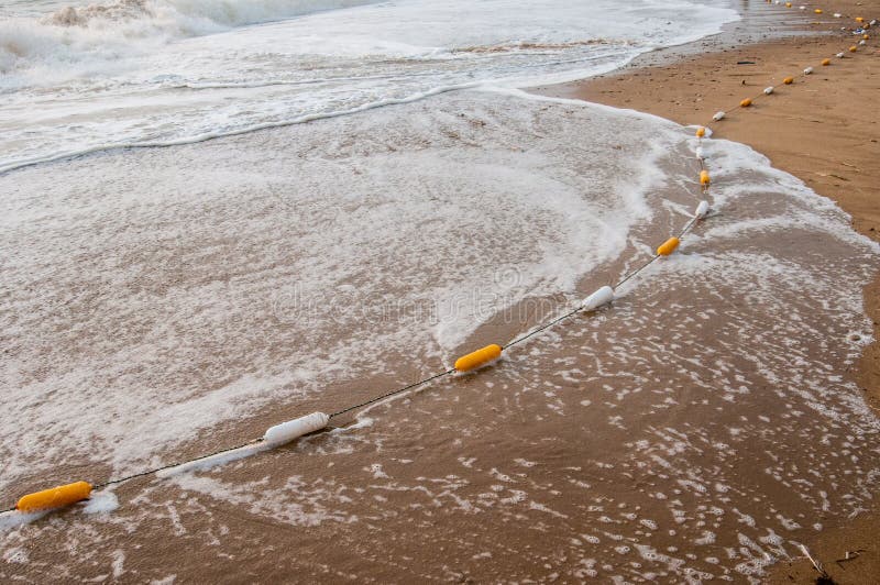 Close Up Yellow Buoy on the Beach, Sand Stock Image - Image of float ...