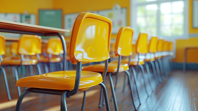 Close-up of Yellow Chairs in a Welcoming Learning Environment Stock ...