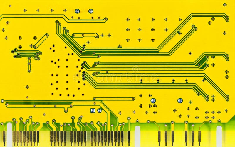 Yellow Computer Microcircuit Stock Photo - Image of communication ...