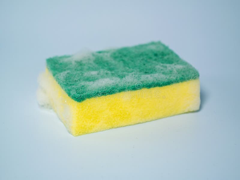 Close-up of Yellow Dish Washing Sponge,foamy Cleaning Sponge Editorial ...