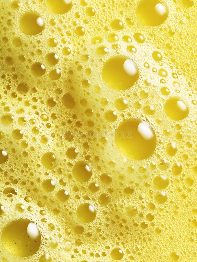 Close Up of Yellow Foam Bubbles Abstract Texture Background Stock ...