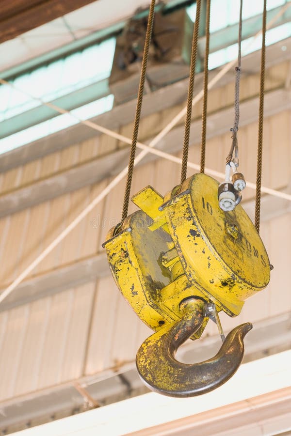 Close Up of Yellow Hook Lift Stock Image - Image of close, hook: 12564741