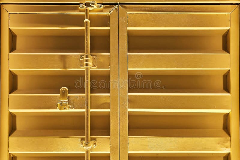 Close Up Yellow Industrial Container Door Background with Spotlight ...
