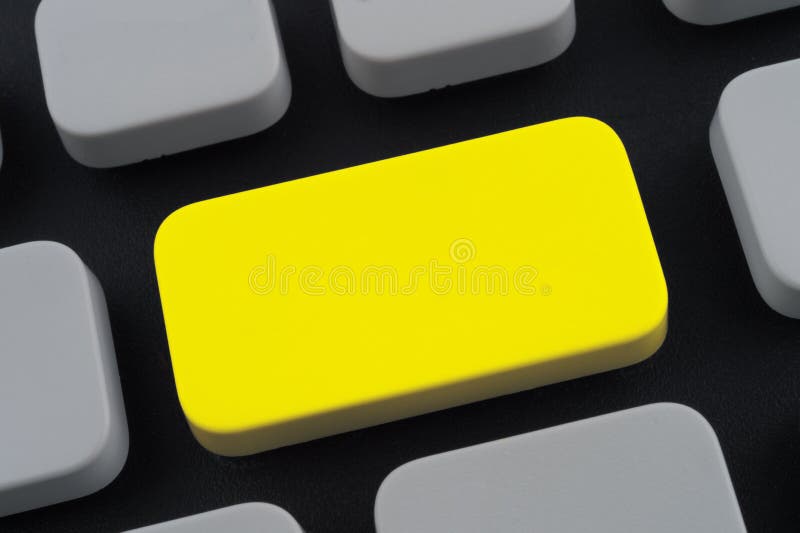 Close Up Yellow Keyboard Button Stock Photo - Image of clear ...