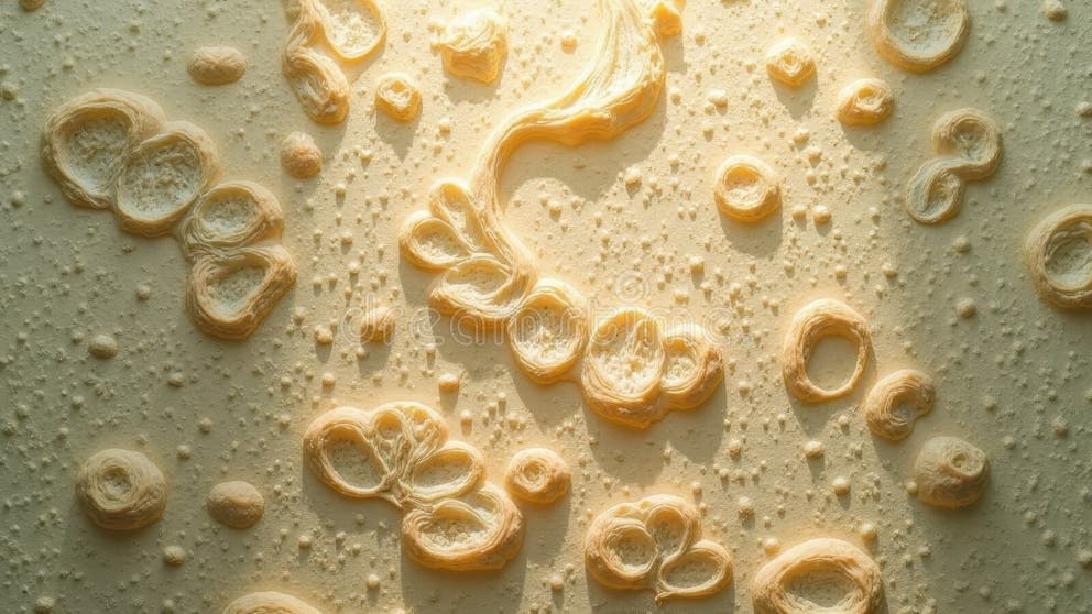 Close-up of Yellow Mold with Circular Patterns on Surface Under Warm ...