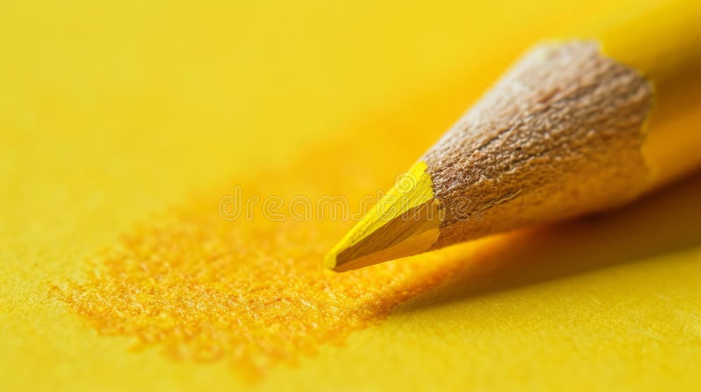 Close-Up of Yellow Pencil on Yellow Background Stock Photo - Image of ...