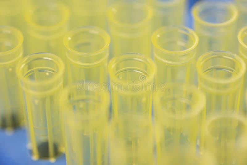 Close Up Yellow Pipette Tips Stock Image - Image of liquid ...