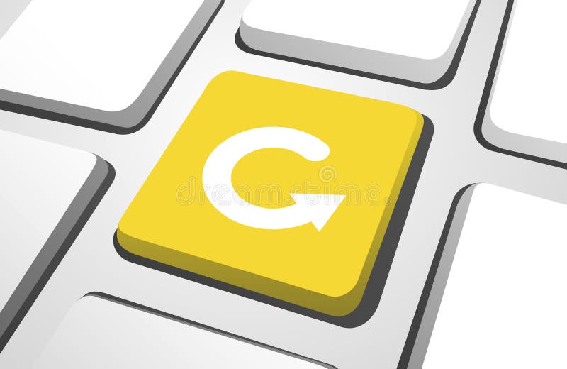 Close-Up of Yellow Return Button Stock Illustration - Illustration of ...