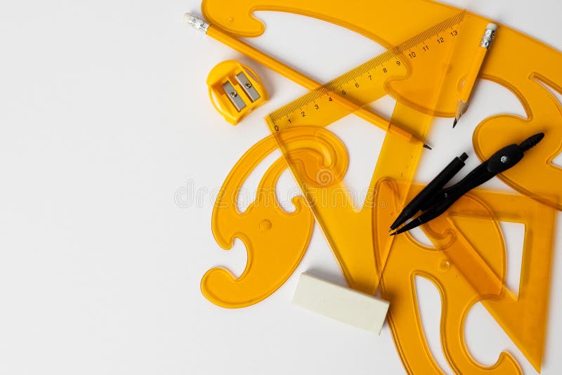 Close Up of Rulers from Metric and Imperial System on Plywood Room for ...