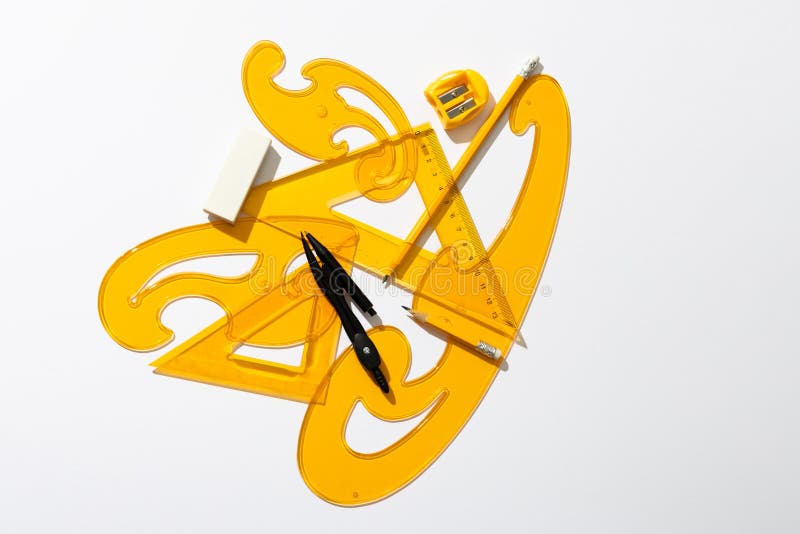 Close Up of Rulers from Metric and Imperial System on Plywood Room for ...