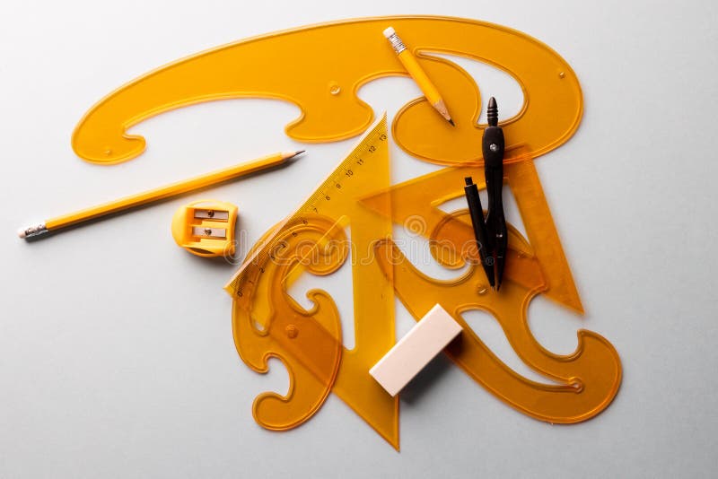 Close Up of Rulers from Metric and Imperial System on Plywood Room for ...