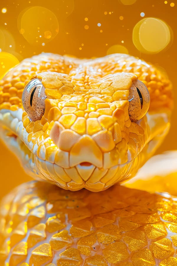 A Yellow Snake with a White Head. Generative AI Stock Photo - Image of ...