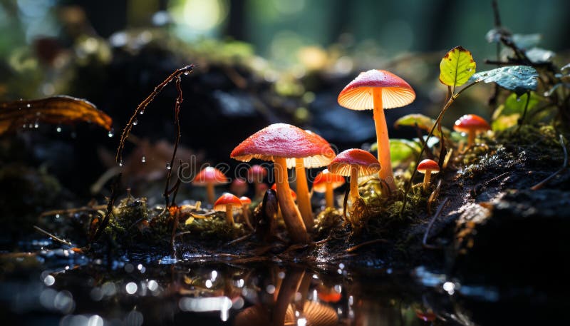Close Up of a Yellow Toadstool in the Forest Generated by AI Stock ...