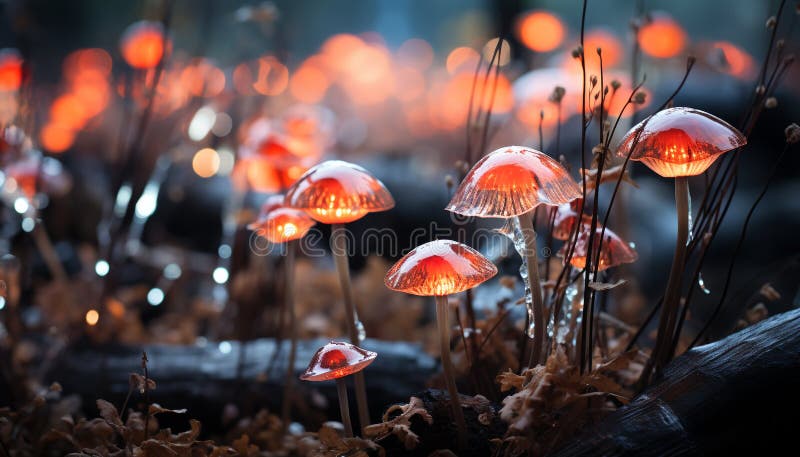 Close Up of a Yellow Toadstool, a Macro View of Nature Beauty Generated ...