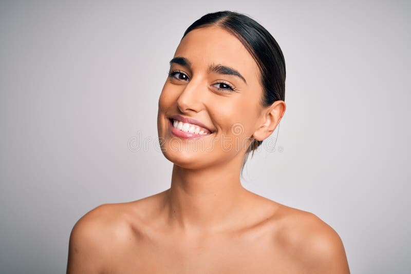 Close Up Of Young Beautiful Woman With Clear And Pure Skin Stock Image
