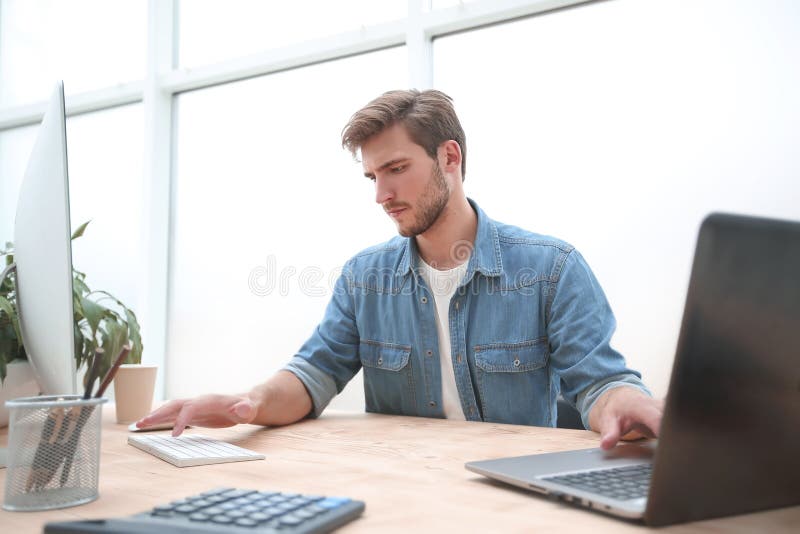 Four People Sitting in Computer Room Typing Stock Image - Image of ...