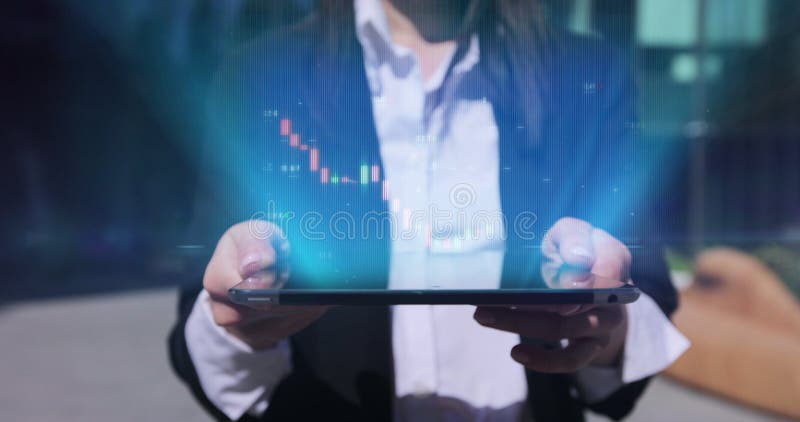 Close Up of Young Businesswoman Using Digital Computer Tablet Near ...