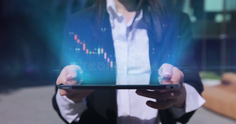 Close Up of Young Businesswoman Using Digital Computer Tablet Near ...
