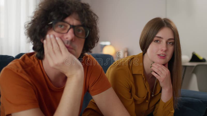 Close Up Young Couple Talking about Their Problems, Reaching Solutions ...